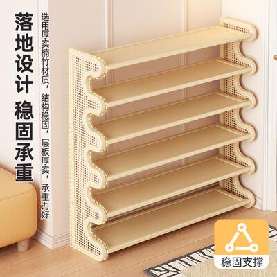 鞋架子家用小窄门口多层置入户简易宿舍塑藤小HC1007N1鞋柜大容量