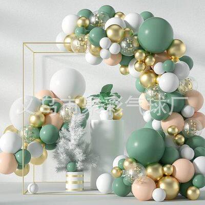 十一夏季小雏菊儿绿色景系气球链童生日布置双开业活动场ltao6765