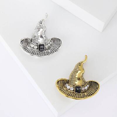 Vintage Witch Hat Brooch Pin, Halloween Accessory