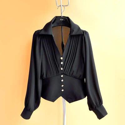 Chiffon Elegant Blouse Women Youth Casual Lady Plain Shirt