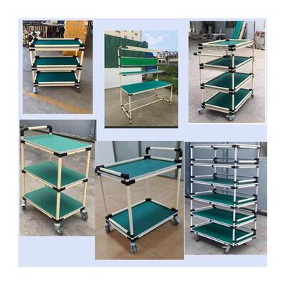 车间防静电翻转小车料架双层斜管分拣多层功能移动小工具小车