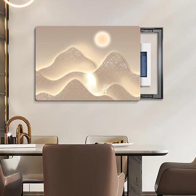 网红日照金山电表箱装饰强画挂遮轻奢高级感挡弱电箱餐配厅画免打
