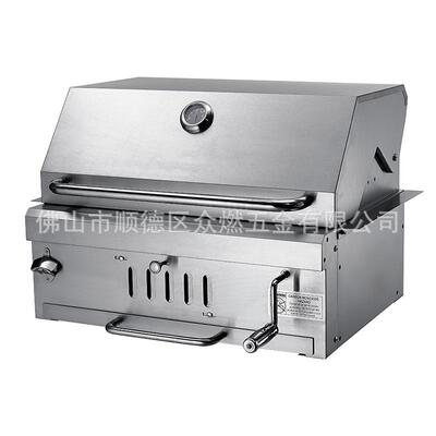跨境不锈钢户外嵌入式炭炉 炭烤炉户外花园内嵌烧烤炉BBQ