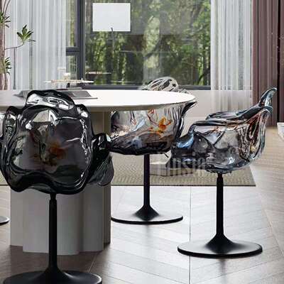 花瓣台椅吧轻奢艺术吧家用靠背BY5522脚凳酒椅前台收银岛台高旋转