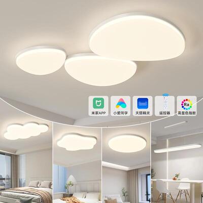 全光谱吸顶灯客厅灯现代大IDT简约205新款云朵气主卧室2灯具成套