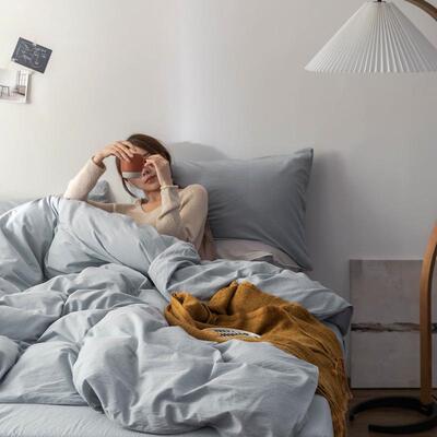 香家纺居新色简约PEC纯春秋全棉四件套阁纯棉床上用品被套床单床