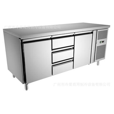 抽屉式冷藏工作台冰柜商用操作台卧式风冷无霜保鲜冷柜110V60hz