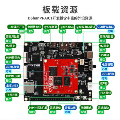 韦东山全志V853AI开发板1Tops算力NPU Linux开发AI入门 秒杀K210