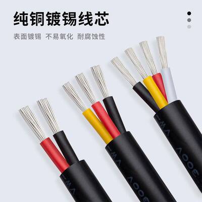 AmericanUL2464护套线电源线数据线28/26/24/22/20/18/16AWG镀锡