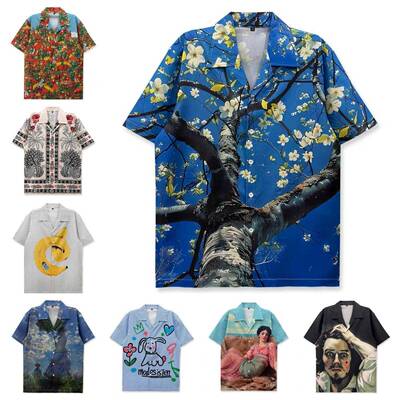 Boho Beach Shirt Unisex over Print Casual Wear Artistic
