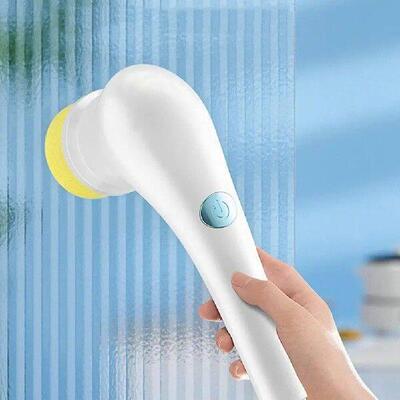 Handheld Cleaning Brush with 5 Brush Heads Rechargeable