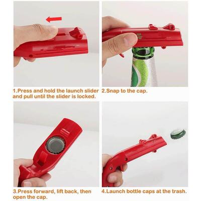 Beer Bottle Opener Cap Gun Drinking Funny Launcher Shooter