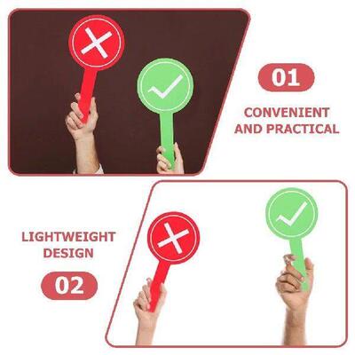 6 Pcs Game Props Cards Dry Erase Answer Board Fan Voting