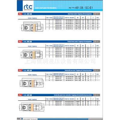 倍润RTC快速接头RTC461.11系列 替换Staubli