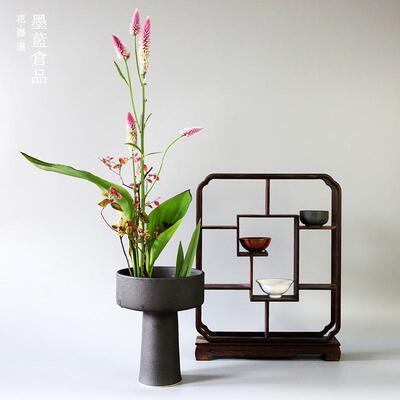陶日瓷YSY创插花意花器式禅意中插花器皿式花道复古仿古花盘小原