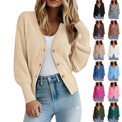 J 44421 Women Winter Cardigan Sweater Chunky Knit开衫毛衣