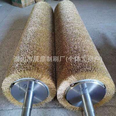 304不锈钢钢丝辊钢厂铁刷除锈钢丝滚双钢钢丝刷辊带缠钢绕丝刷镀