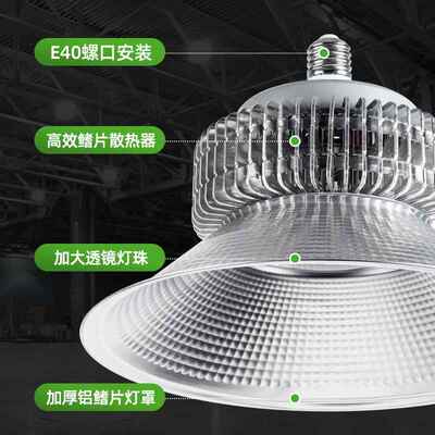 E27/E40工矿灯LED鳍片球泡螺口厂房工厂灯仓库车间吊灯超亮天棚