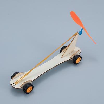 科技发明小制作DIY手工自制四年级上册科学课橡皮筋动力车教具