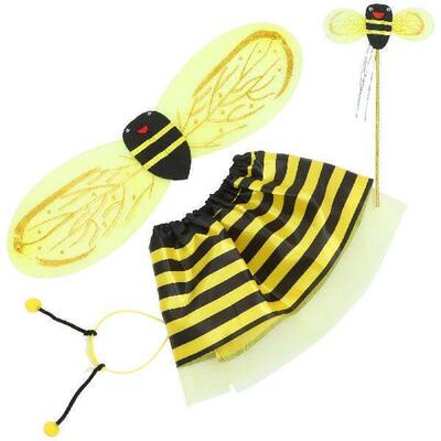Yellow Bee Wings Skirt Headband Set Kids Performance