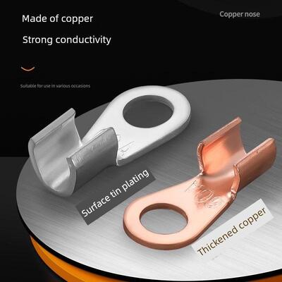 DT铜鼻子镀锡堵油线耳冷压接线端子紫铜接头10/16/25/35/50/平方