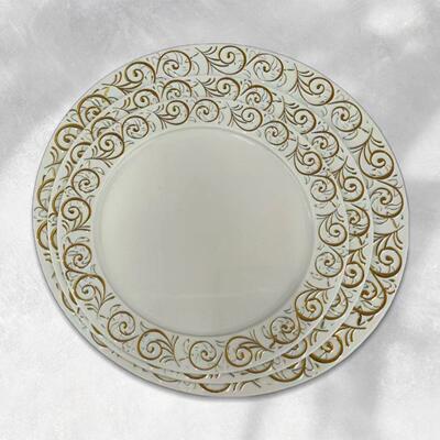 Large Vintage Carved PET Fruit Plate, Round Thickened Kitche