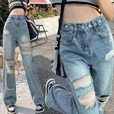 2025 Flared Jeans For Women High Waist Design Holes