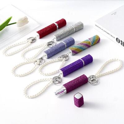 Diamond set 10ml perfume dispenser key chain belt香水分装瓶