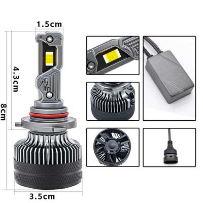 跨境新品三铜管大功率150W汽车LED大灯6000K超白光LED车灯H7灯泡