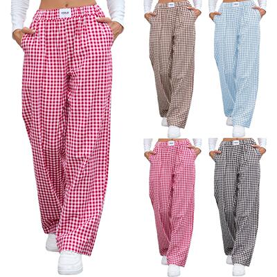 Womens Striped Gingham Pants 2025 Pajama Lounge Boxer Pants