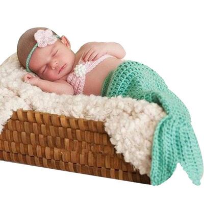 G 82390 Handmade Pearl Mermaid Outfit 婴儿摄影服装