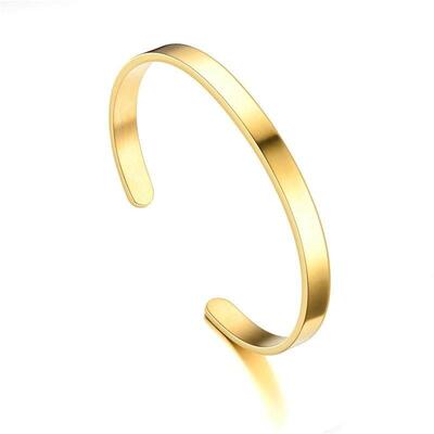 Luxury Fashion Stainless Steel Cuff Bracelet for Men Couples
