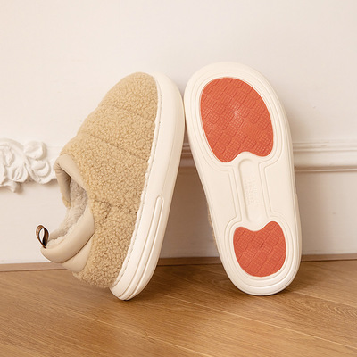 包跟棉拖鞋居家防滑保暖纯色棉鞋