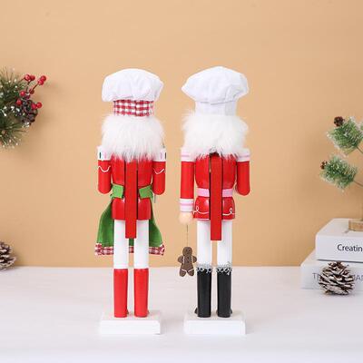 圣诞品士225胡桃夹子木质工艺品胡桃兵胡桃人木偶桌面件摆套装