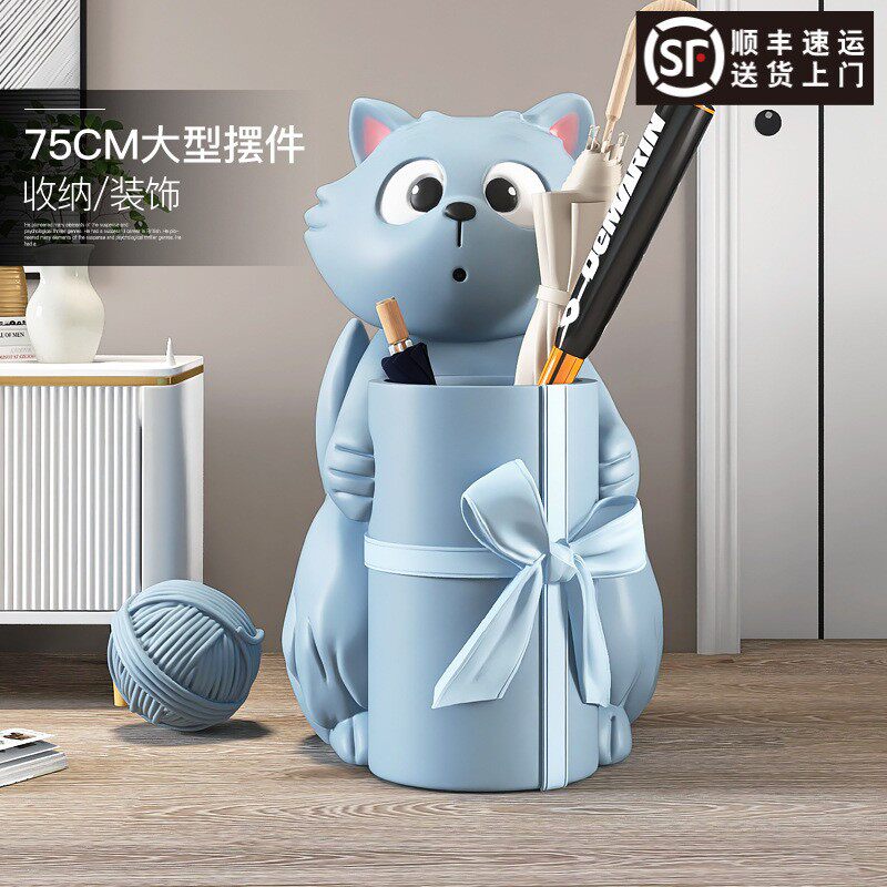 猫咪大型落地收纳摆件家居饰品客厅电视柜沙发旁边乔迁新居送礼品