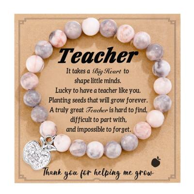 Natural Stone Teacher Bracelet Gifts for Women,thank You