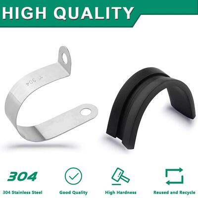 跨境 110PCS盒装 304不锈钢连胶条卡箍喉箍/缓冲绝缘电缆管夹