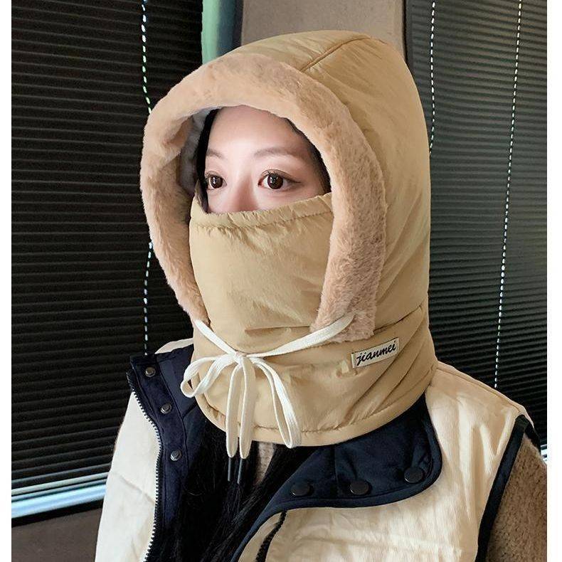 防寒雷锋帽冬季防风加绒厚围脖一体面罩男女通用电动车保暖包头帽