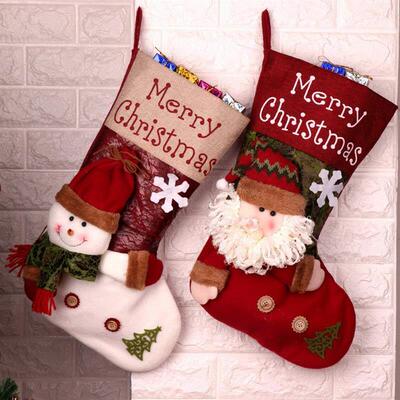 Christmas Socks Gift Bag Large Small Size Candy Bag Cartoon