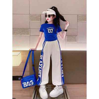 AGLFLIN女童运动套装2025年新款夏天儿童夏装小女孩洋气两件套潮