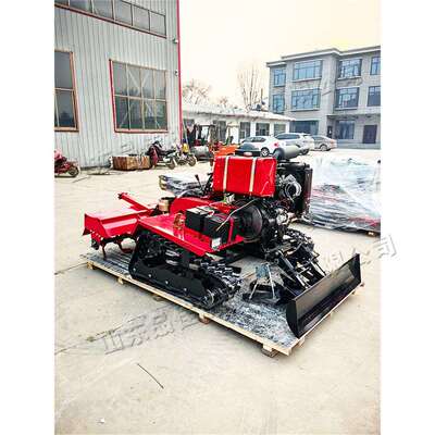 履带微耕机 乘坐式农用开沟推土一体机 Crawler micro tiller