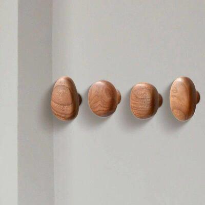 4Pcs Wood Wall Mounted Coat Hooks Modern Wooden Coat Hooks