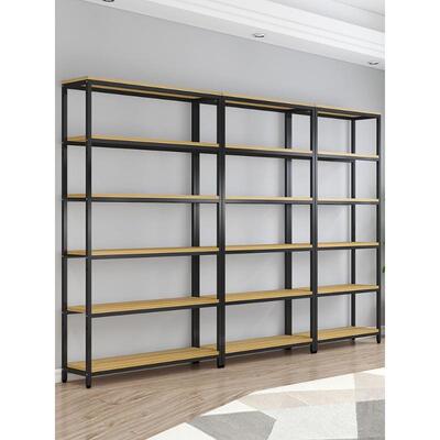 多层置物架客厅钢木简书约架储落地件柜收纳物架铁艺ZG-61845展示