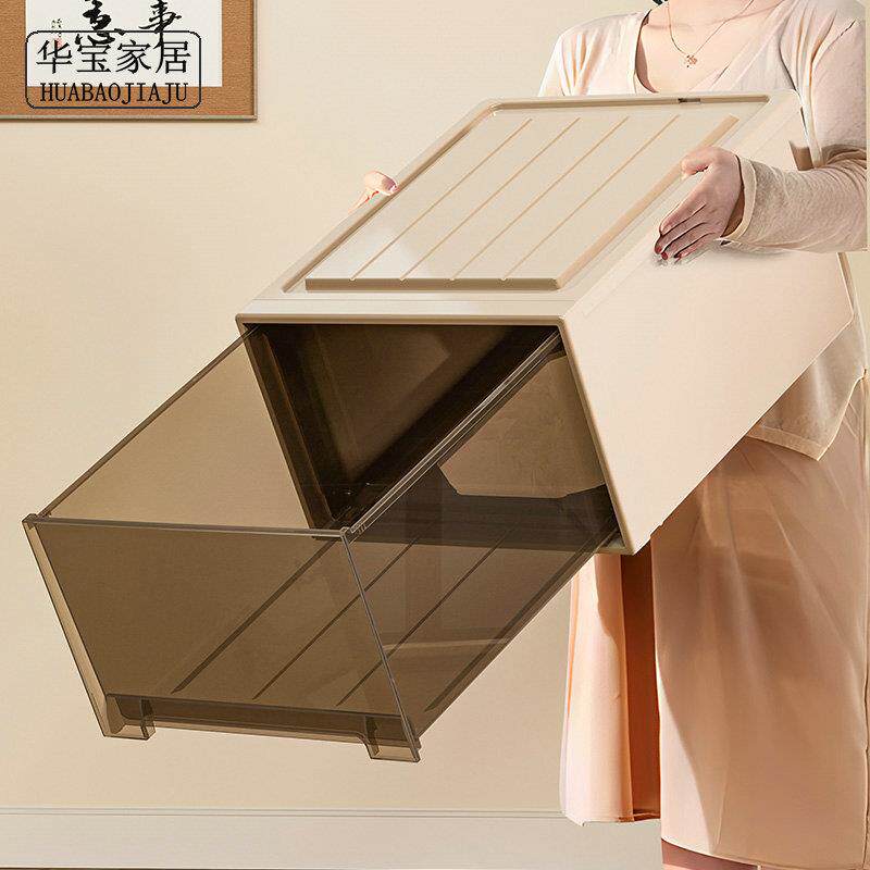茶色抽屉式收纳柜家用玩具整理储物收纳箱内衣被子收纳盒鞋盒家居