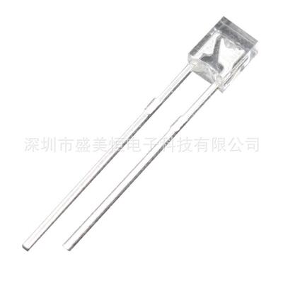 LED发光二极管 方形 2X3X4mm（白发黄）透明 方形 直插灯珠