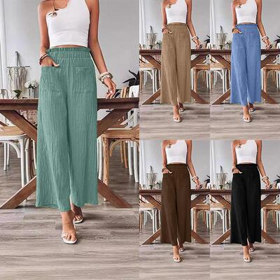 Women's wide leg pants make them look slimmer