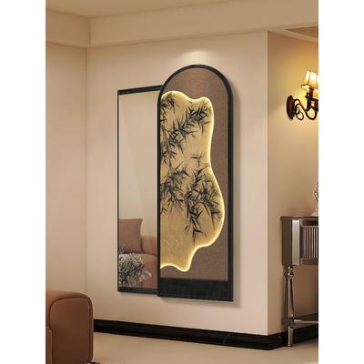 中中古玄关装饰画法式国风隐藏式穿TTT60048衣镜壁画卧室形推拉全