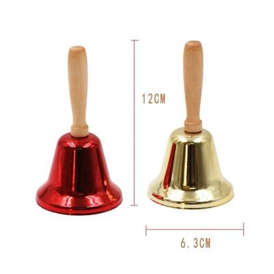 Creative Wooden Christmas Hand Bell Jingle Bells Crisp Tone