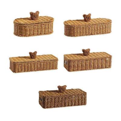 Imitation Rattan Storage Basket Rattan Bathroom Vanity Tray