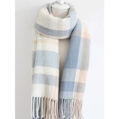 2围023新款巾女秋冬季韩保版百搭格子加厚学KSG生情侣男围脖仿羊